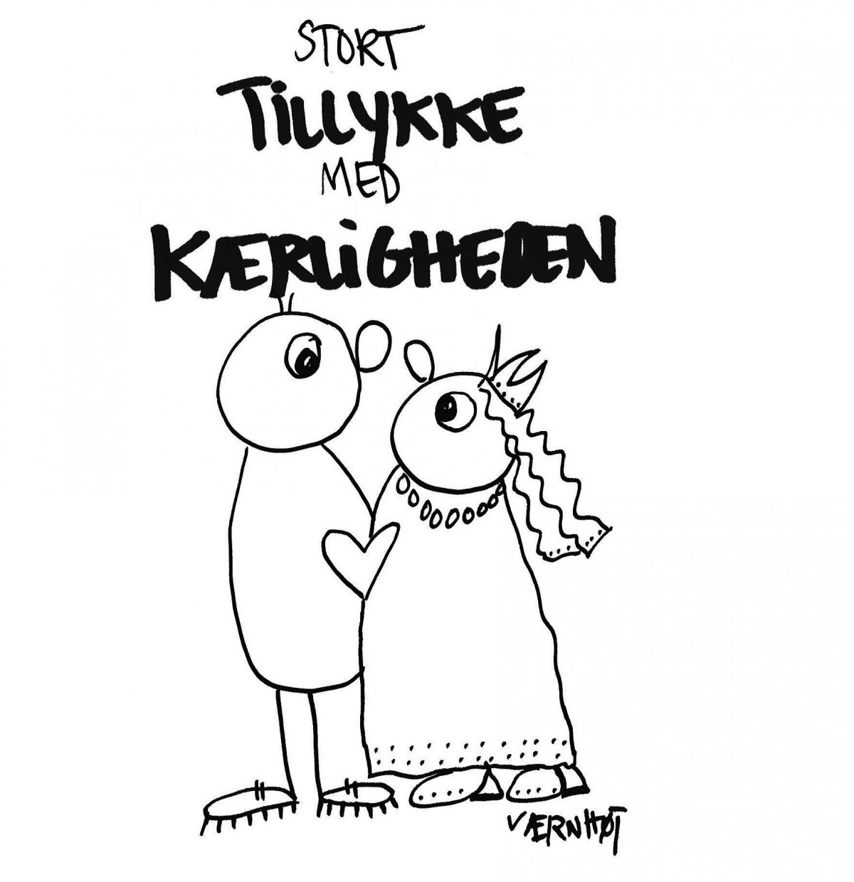 Stort tillykke med kærligheden - Dobbelt kvadratiske kort - Galleri Værnhøj