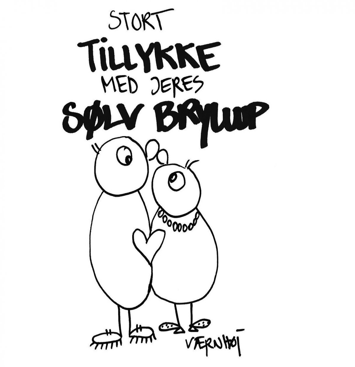 Stort tillykke med jeres sølvbryllup - Dobbelt kvadratiske kort - Galleri Værnhøj