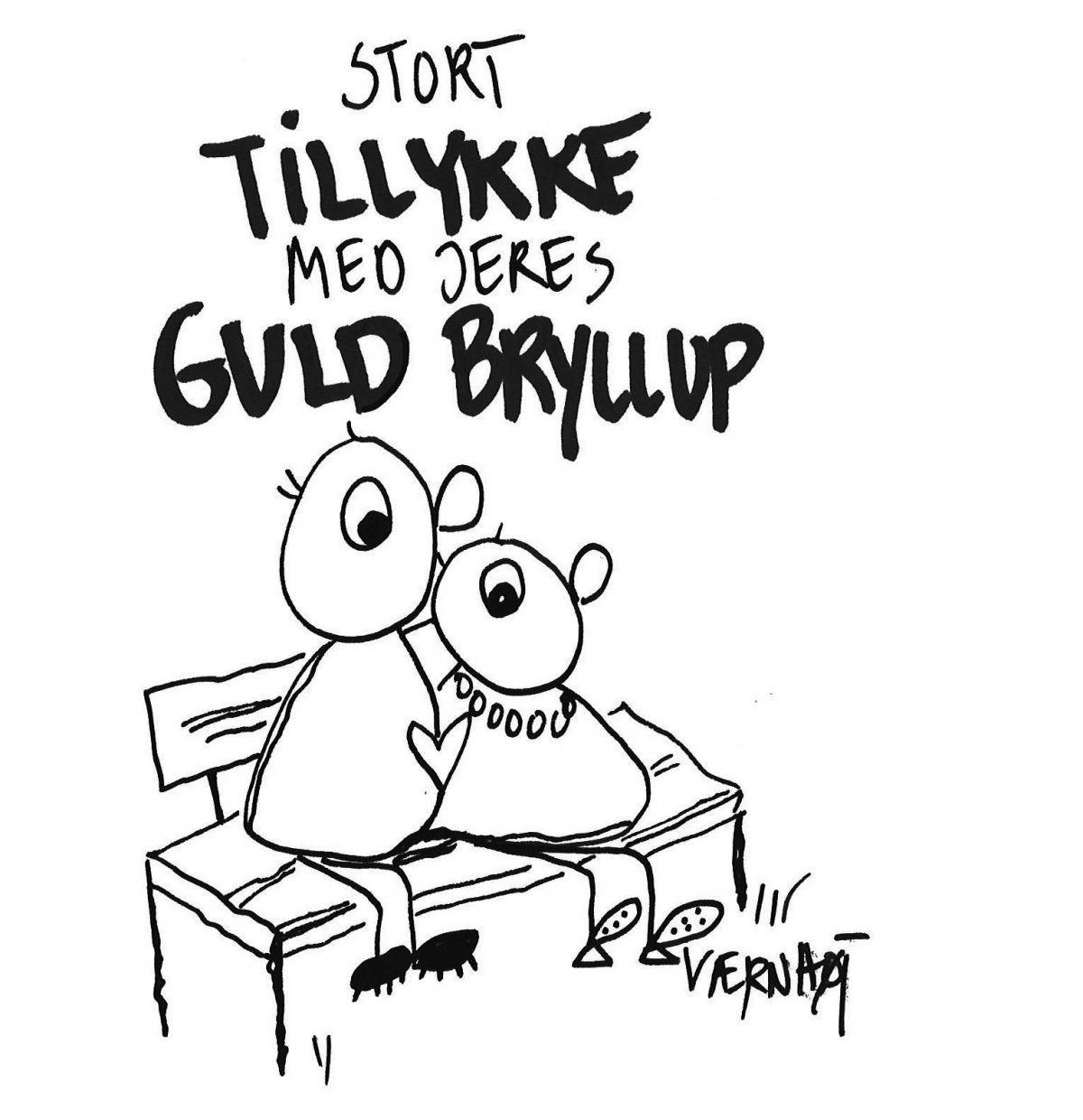 Stort tillykke med jeres guldbryllup - Dobbelt kvadratiske kort - Galleri Værnhøj