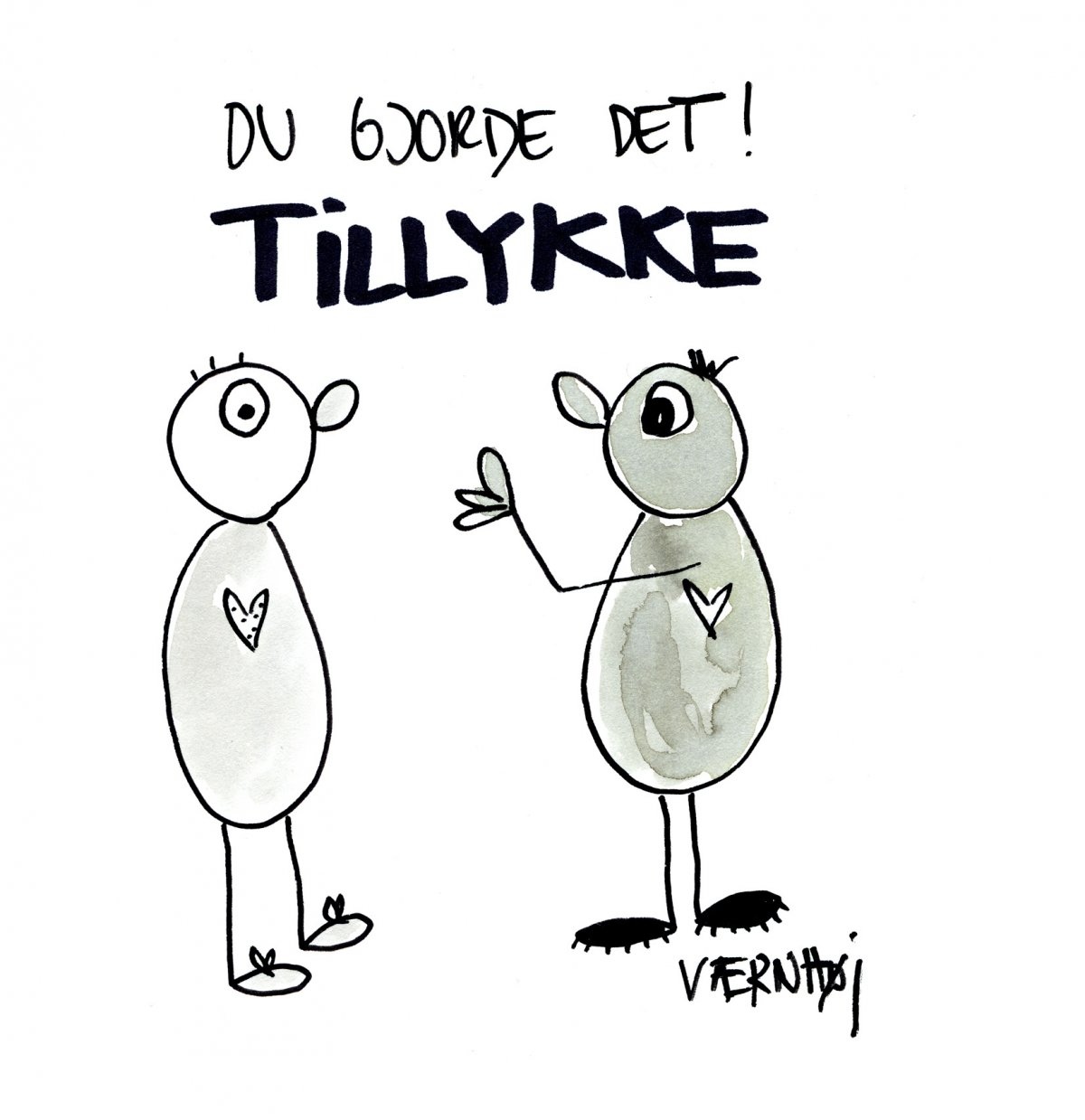 Du gjorde det! Tillykke - Dobbelt kvadratiske kort - Galleri Værnhøj