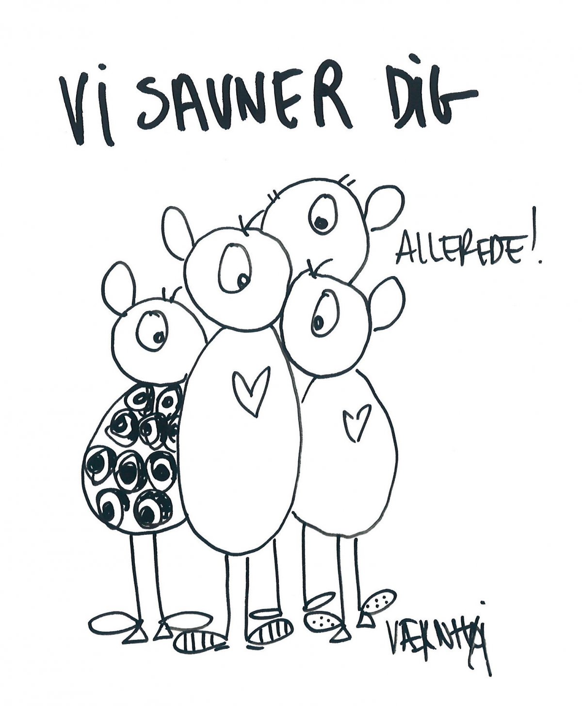 Vi savner dig allerede! - Små kort - Galleri Værnhøj