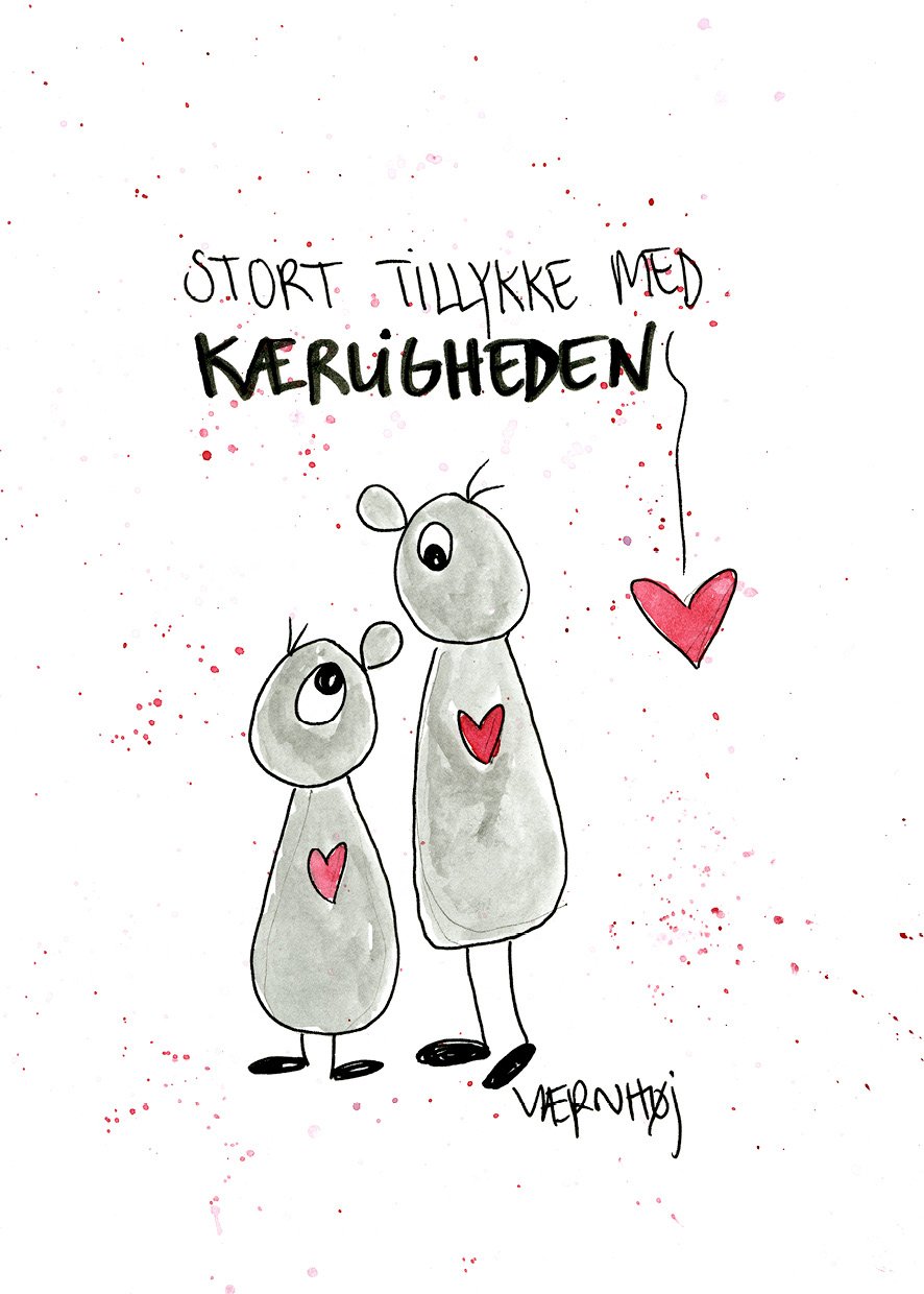 NYHED Stort tillykke med Kærligheden - Dobbelt kvadratiske kort - Galleri Værnhøj